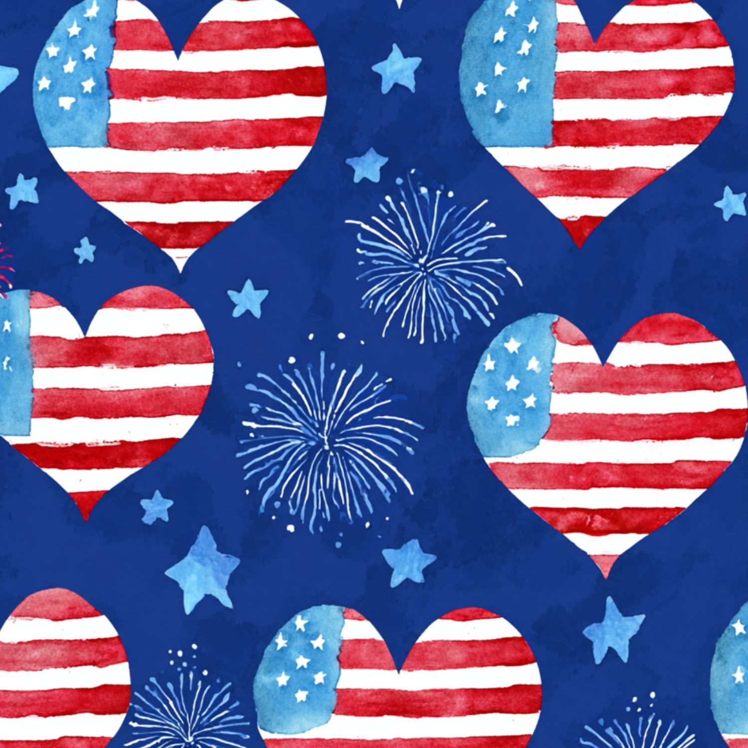 Peel and Stick Wallpaper Patriotic Heart American Flag Stripes ...