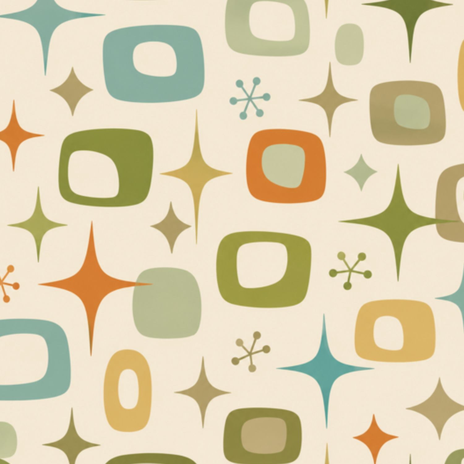 Peel and Stick Wallpaper Retro Abstract Era Seamless 1950s 1960s 1970s ...