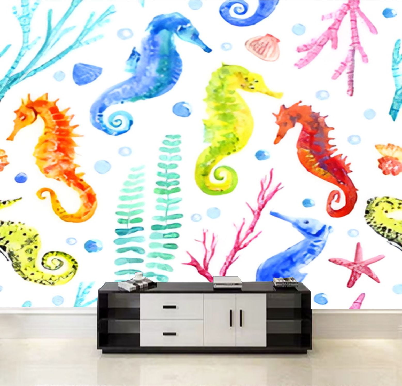 Seahorse Shells Wallpaper
