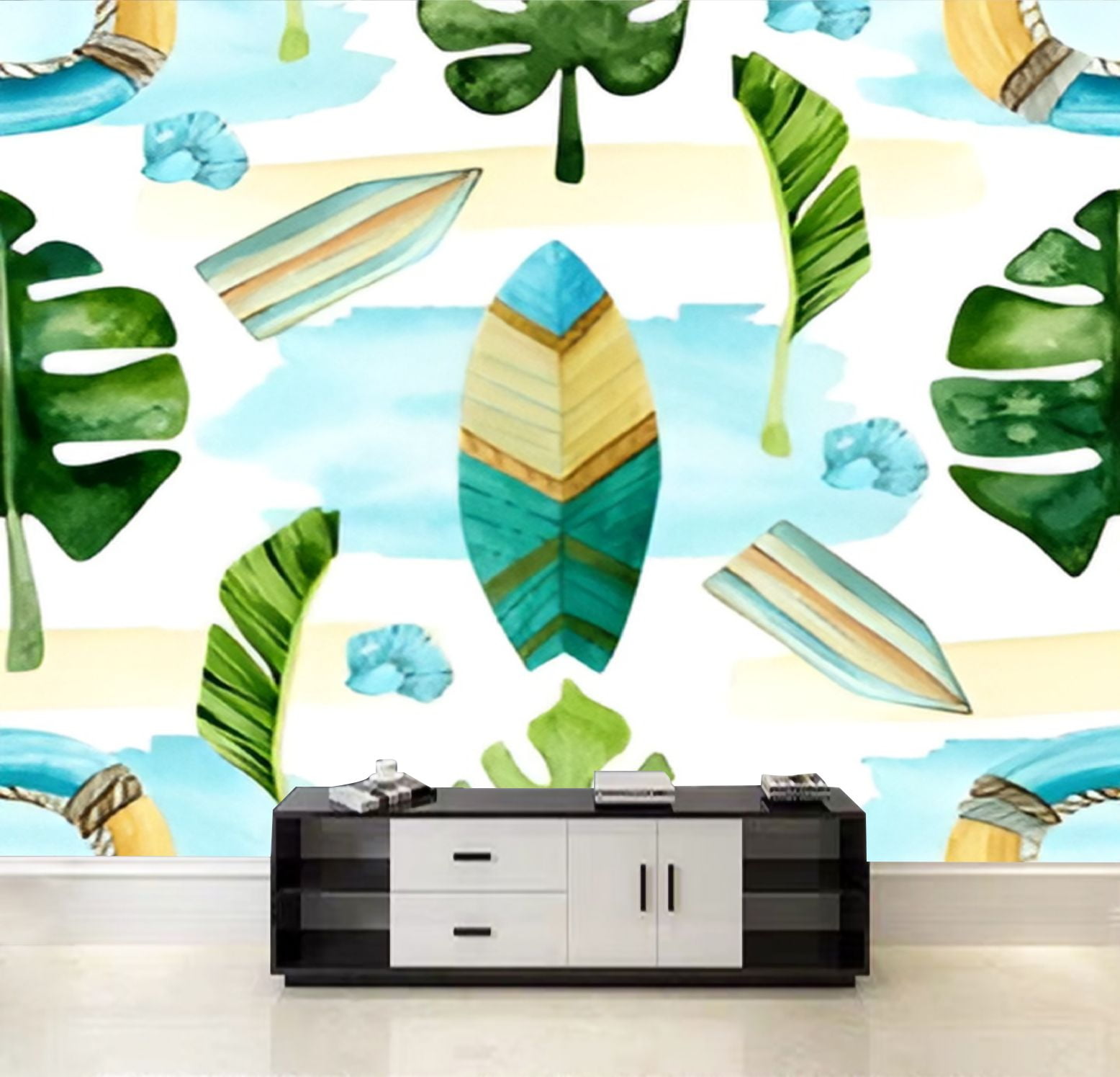 Peel and Stick Wallpaper Seamless watercolor pattern Hand drawn ...