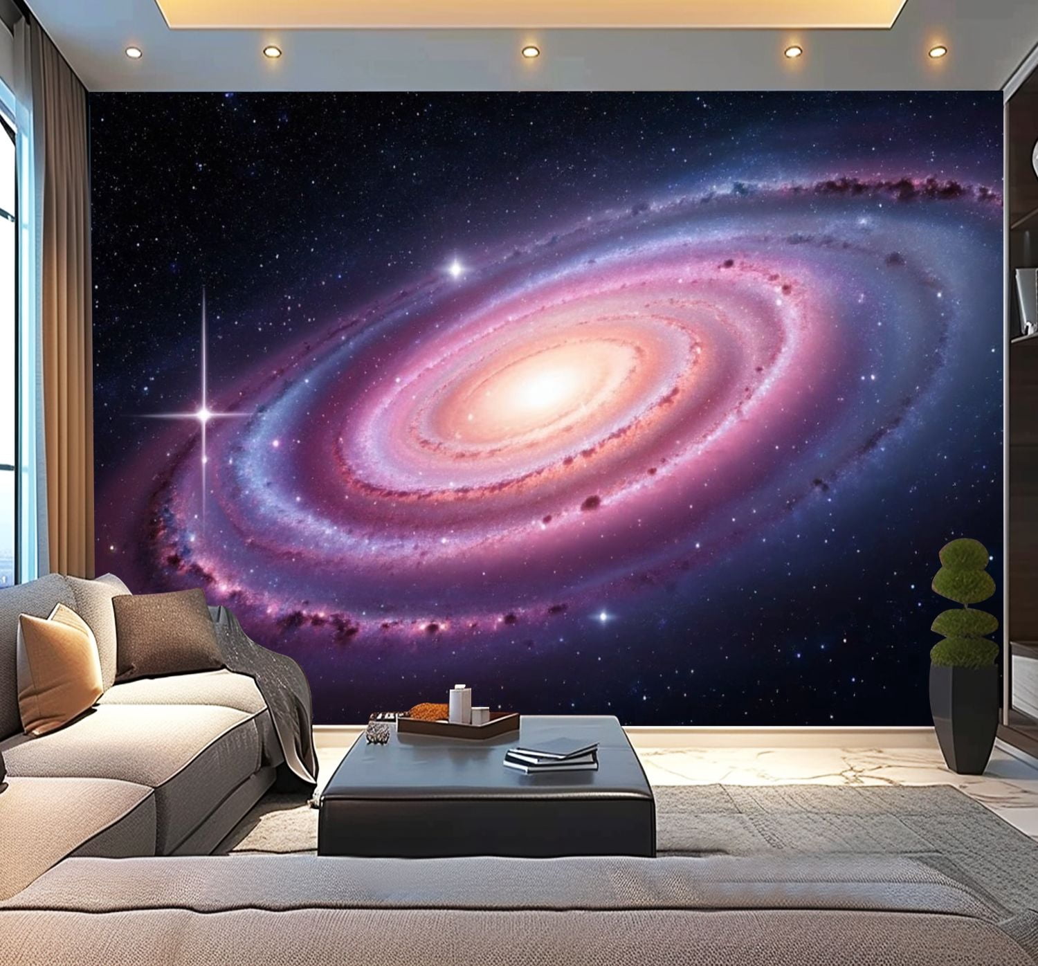 Peel and Stick Wallpaper Space Scenery Universe Theme 3D Mural Living ...