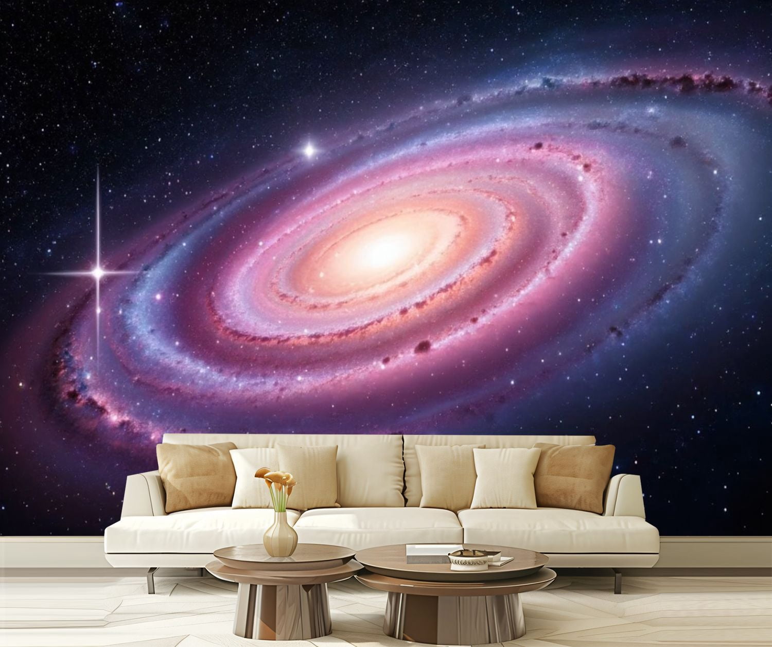 Peel and Stick Wallpaper Space Scenery Universe Theme 3D Mural Living ...