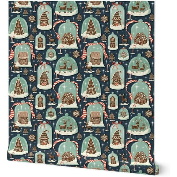 Peel & Stick Wallpaper Swatch Festive Gingerbread Holiday Village ...