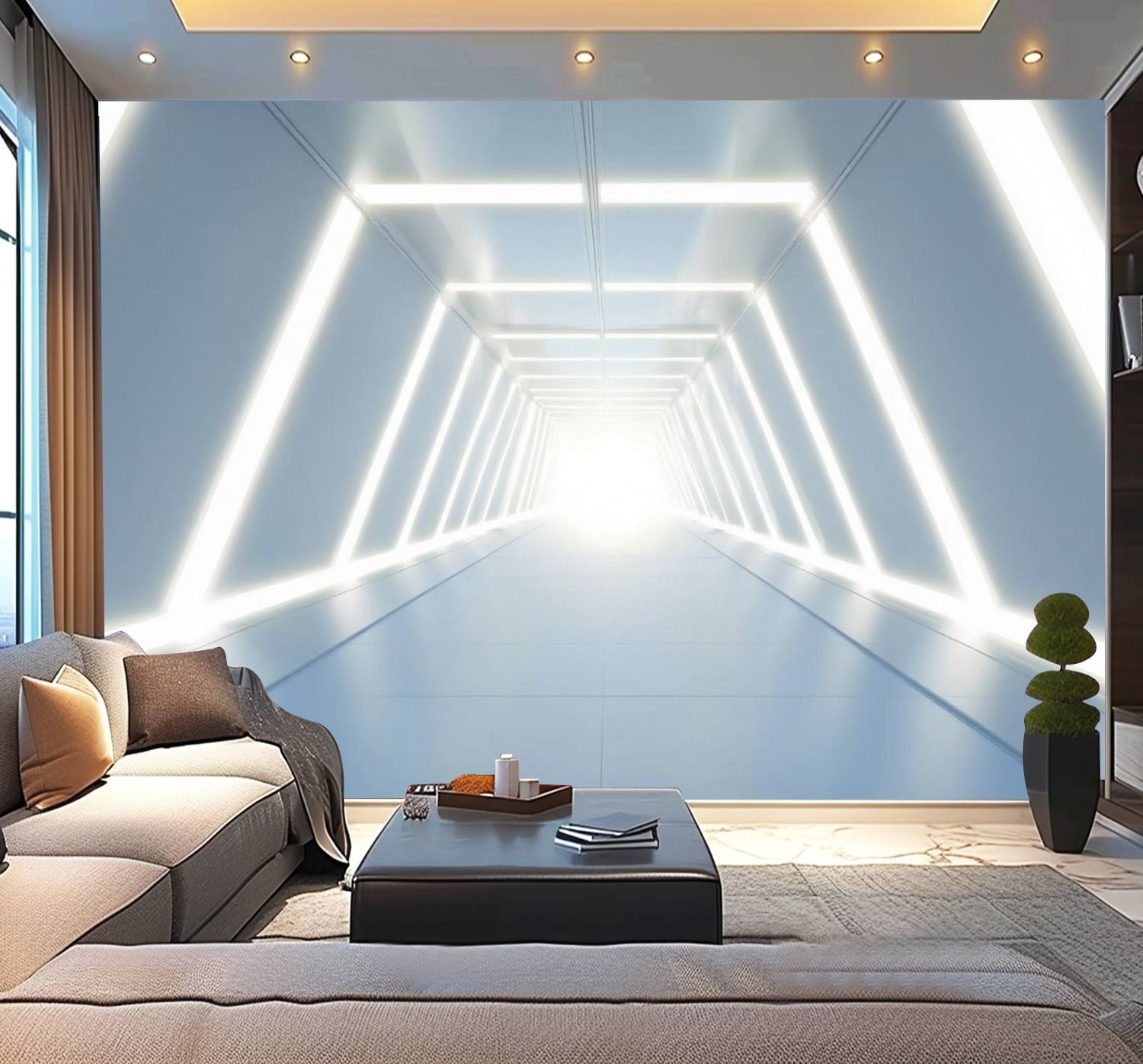 Peel and Stick Wallpaper Technology Corridor 3D Print Expansion ...