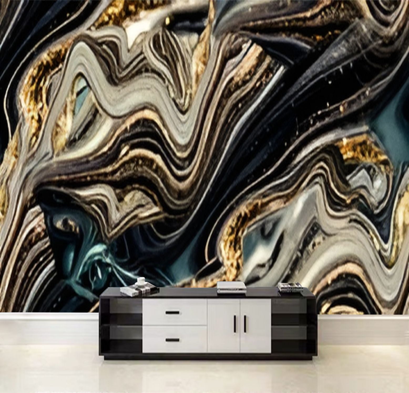 Peel and Stick Wallpaper The Swirls marble ripples agate Natural ...