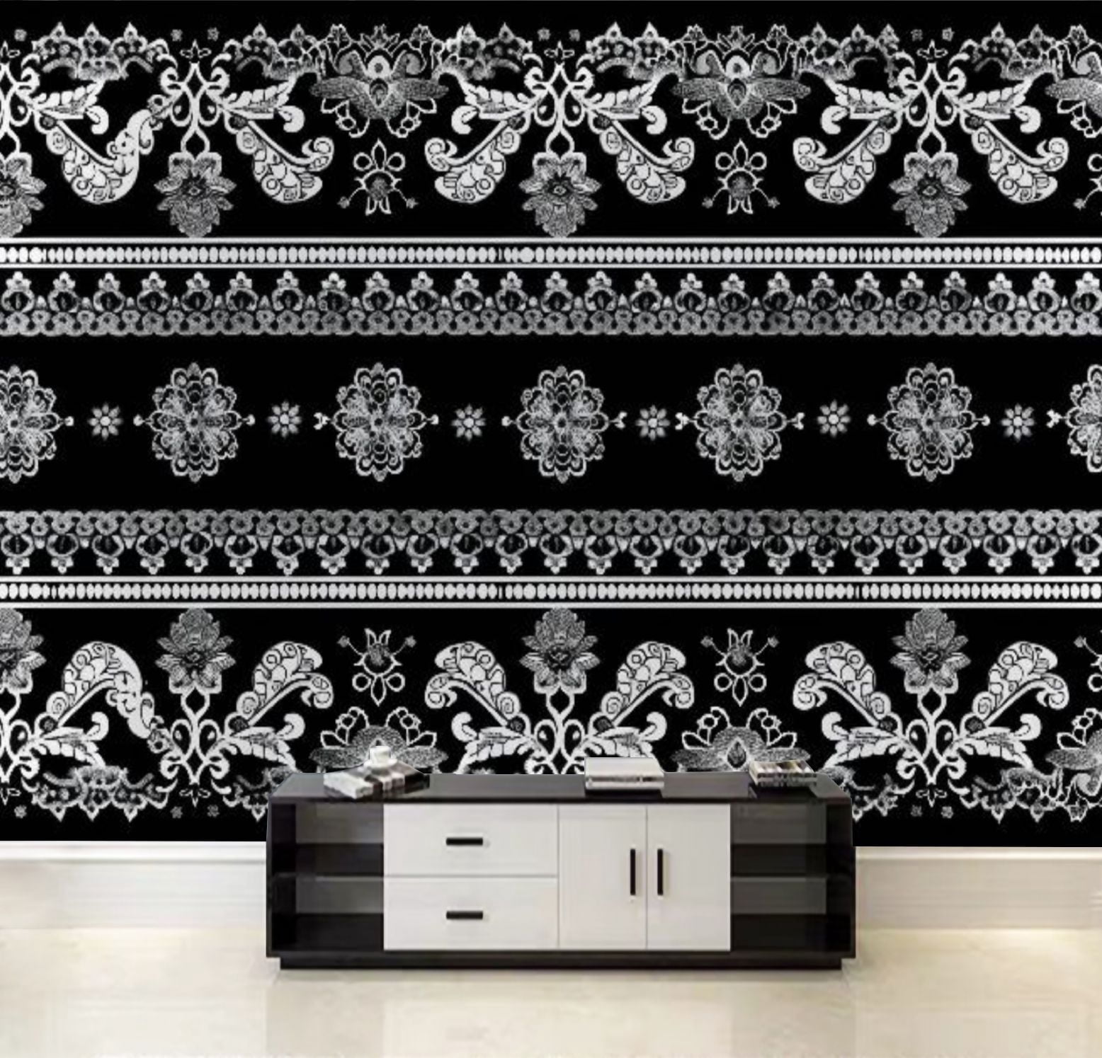 Peel and Stick Wallpaper Traditional Asian seamless border Canvas ...