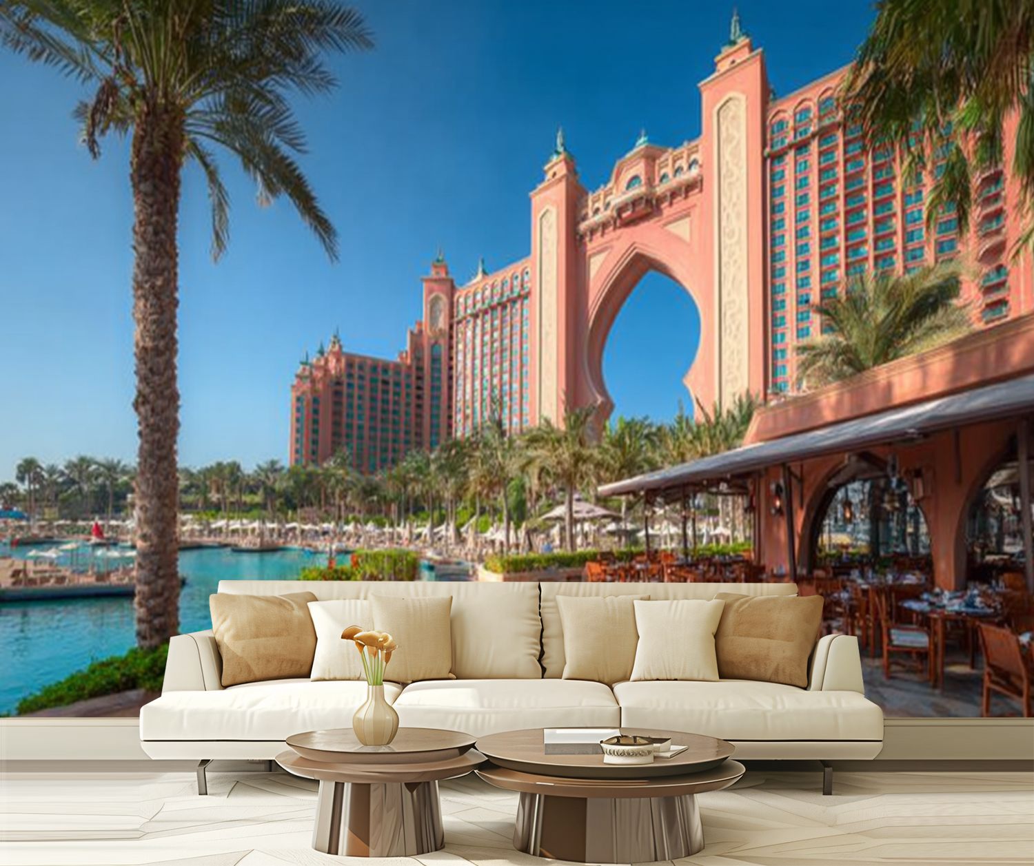 Peel and Stick Wallpaper View Atlantis Palm resort grounds Palm ...