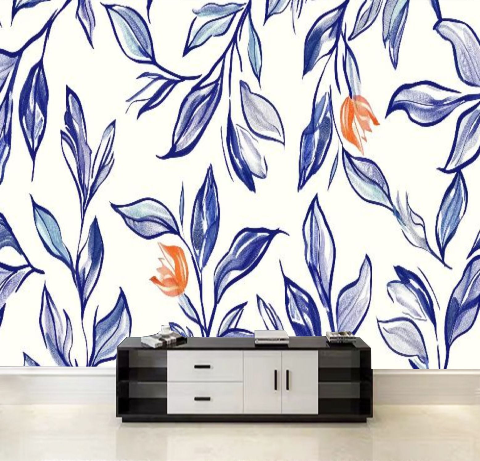 Peel and Stick Wallpaper Vintage floral drawing summer seamless pattern ...