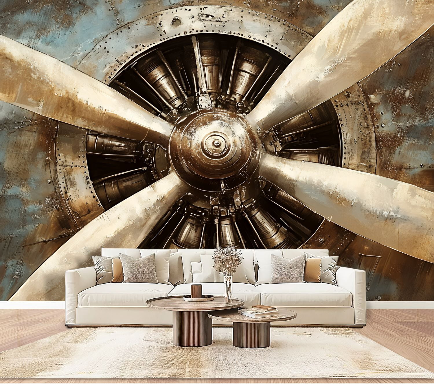 Peel and Stick Wallpaper Wall Murals Aircraft Propeller Vintage ...
