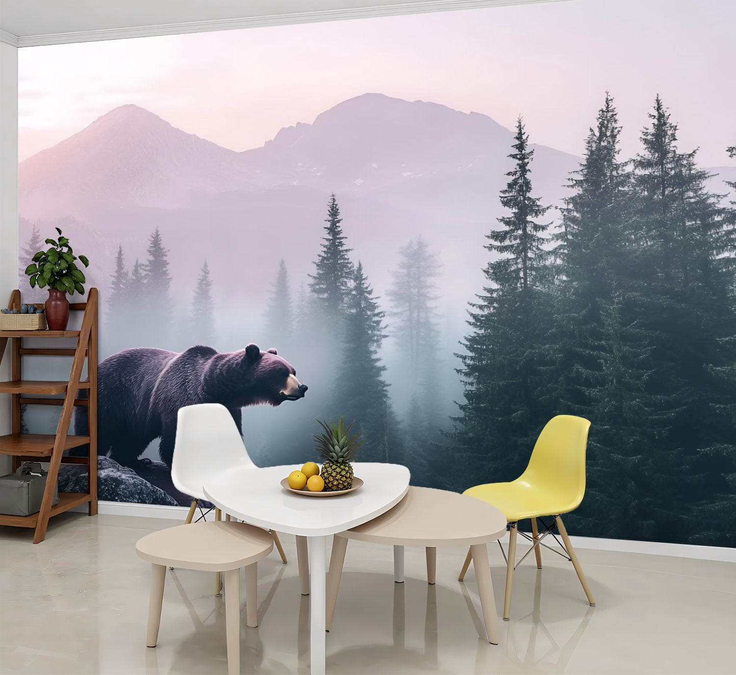 Peel and Stick Wallpaper Wall Murals Grizzly Bear Forest Rocky Mountain ...