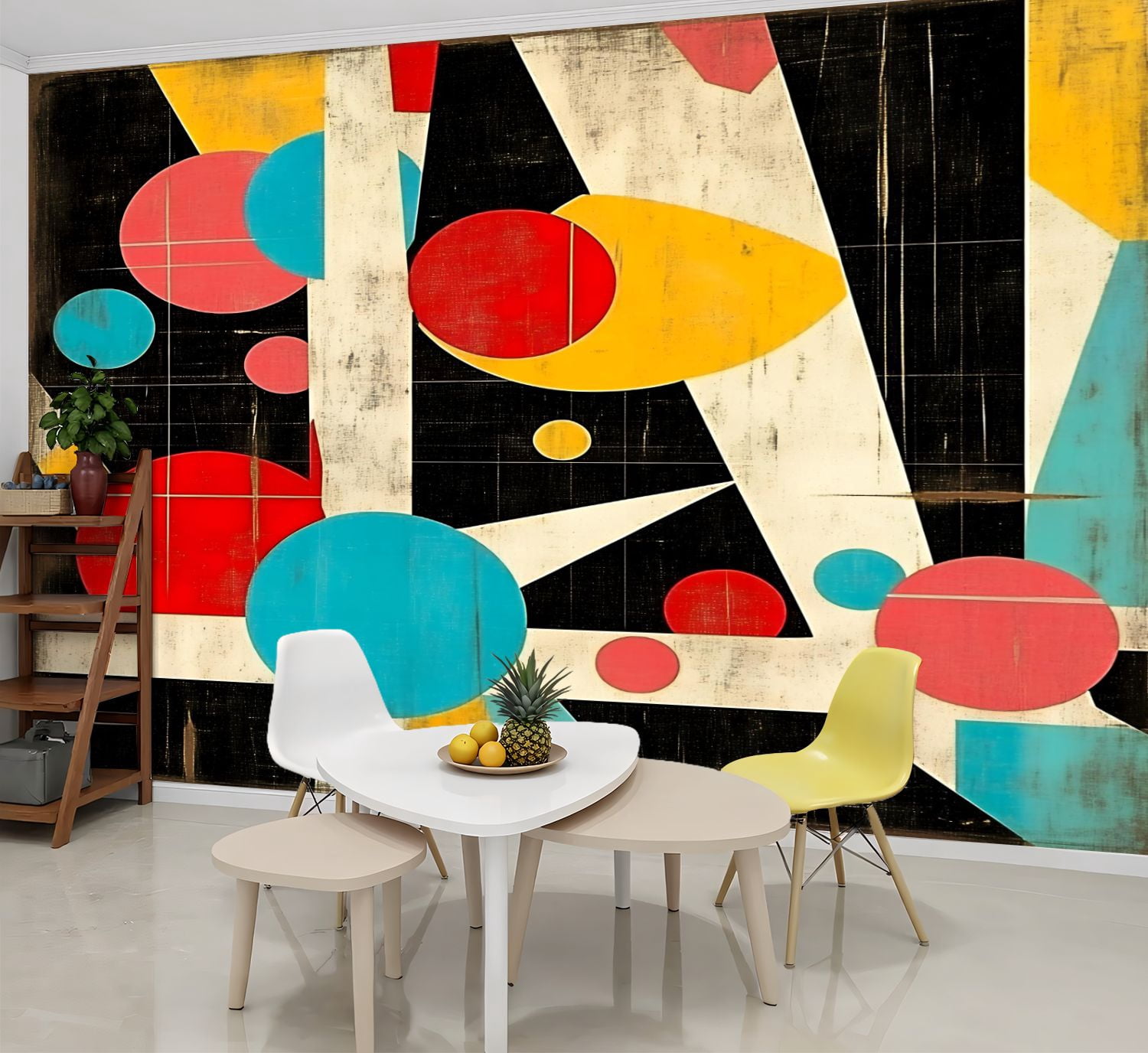 Peel and Stick Wallpaper Wall Murals Mid Century Fifties Modern Atomic ...