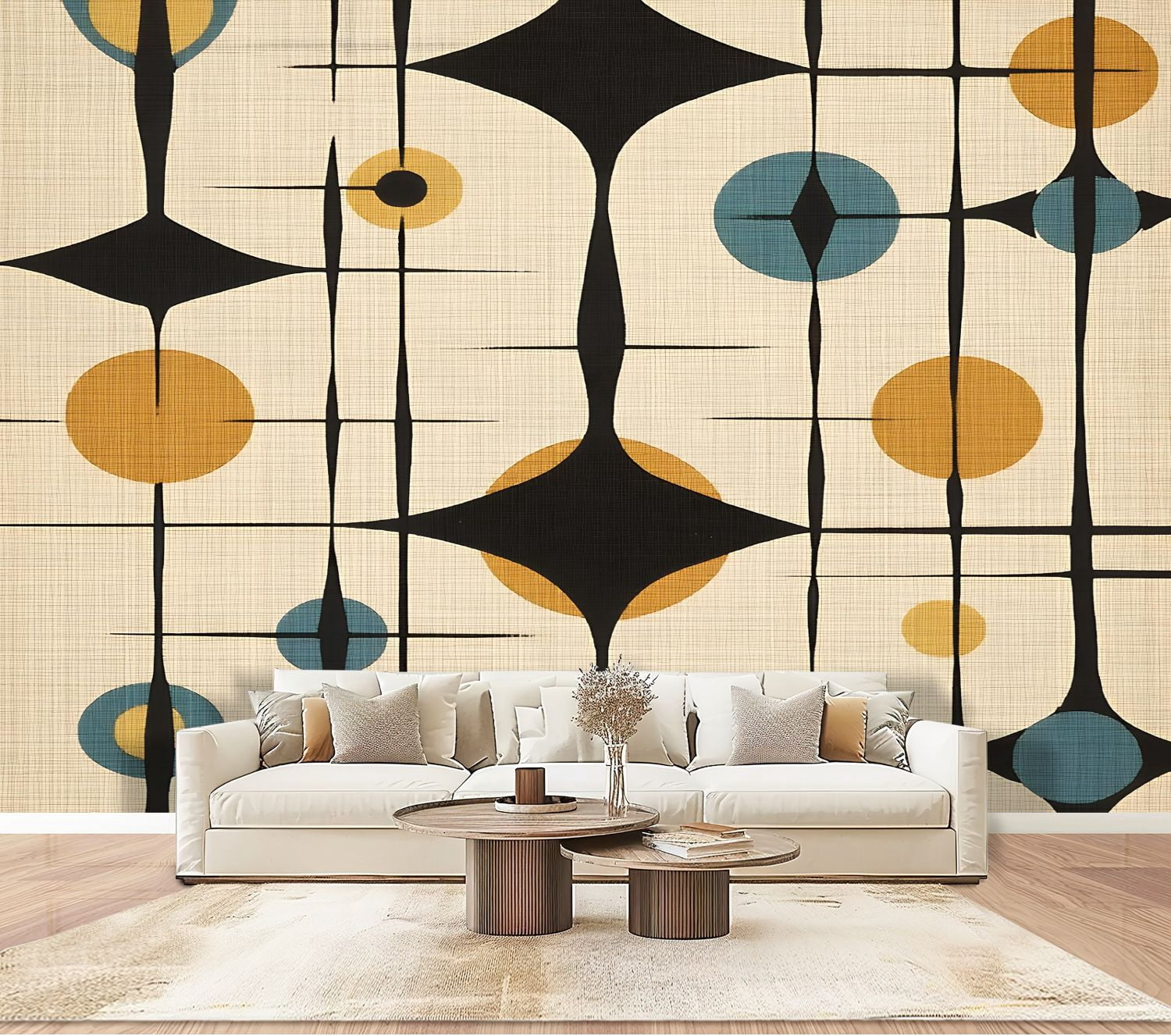 Peel and Stick Wallpaper Wall Murals Mid Century Vintage 1950s Modern ...