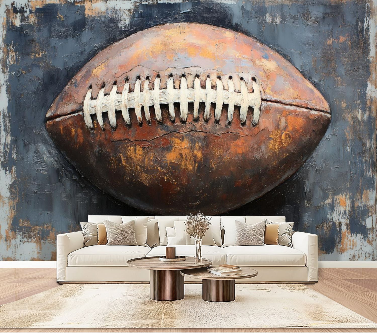 Peel and Stick Wallpaper Wall Murals Navy Blue Sports Football Sport ...
