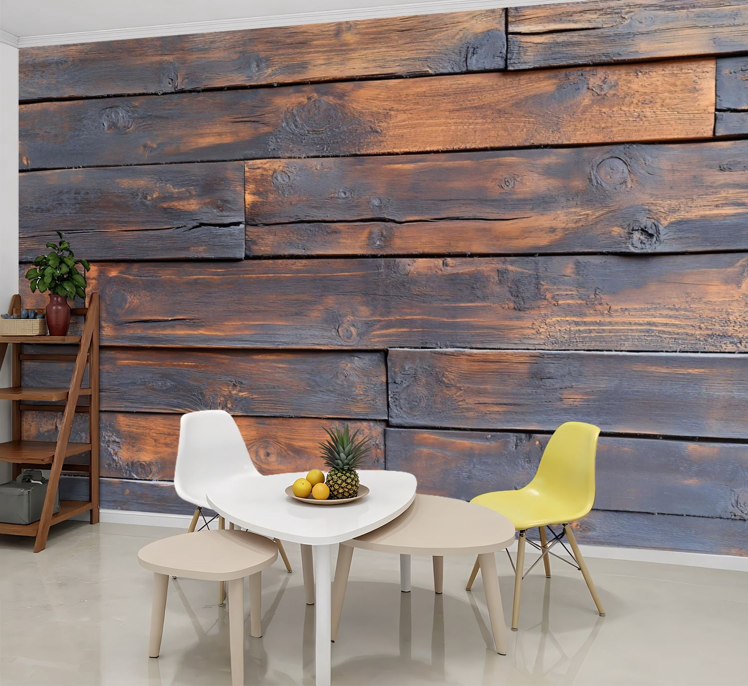 Peel and Stick Wallpaper Wall Murals Wood Distressed Wood Look Faux ...