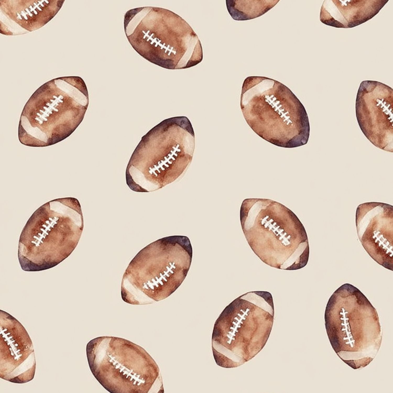 Peel and Stick Wallpaper Watercolor Football Beige Wall Mural 23.6in x ...