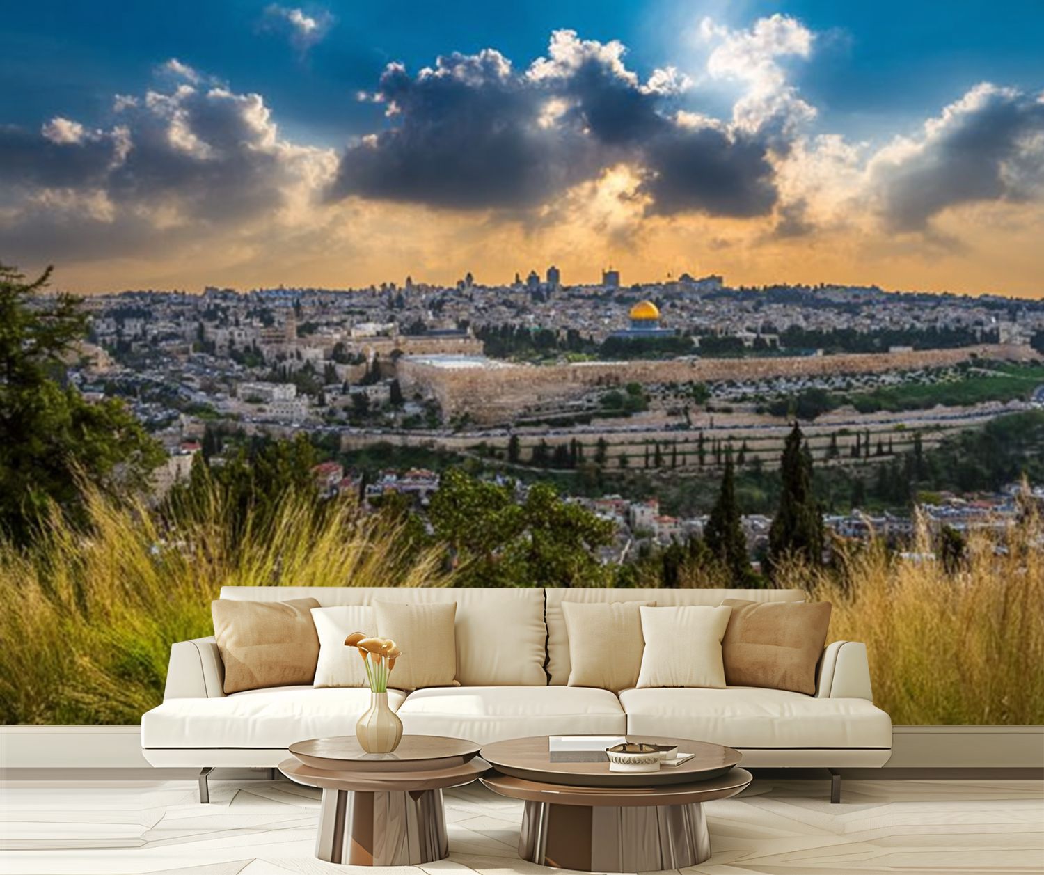 Peel and Stick Wallpaper Waterproof Amazing sunset Jerusalem view ...