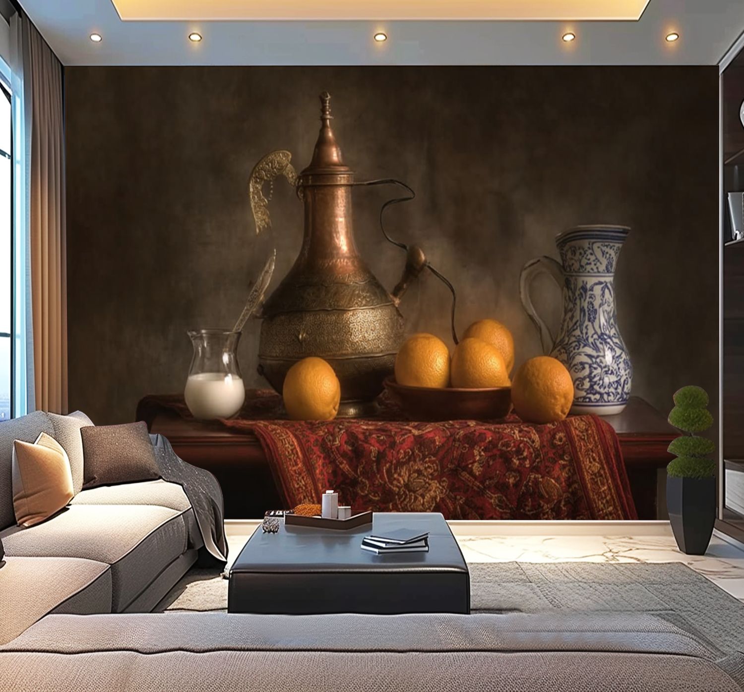 Peel and Stick Wallpaper Waterproof Arabian themed still life middle ...