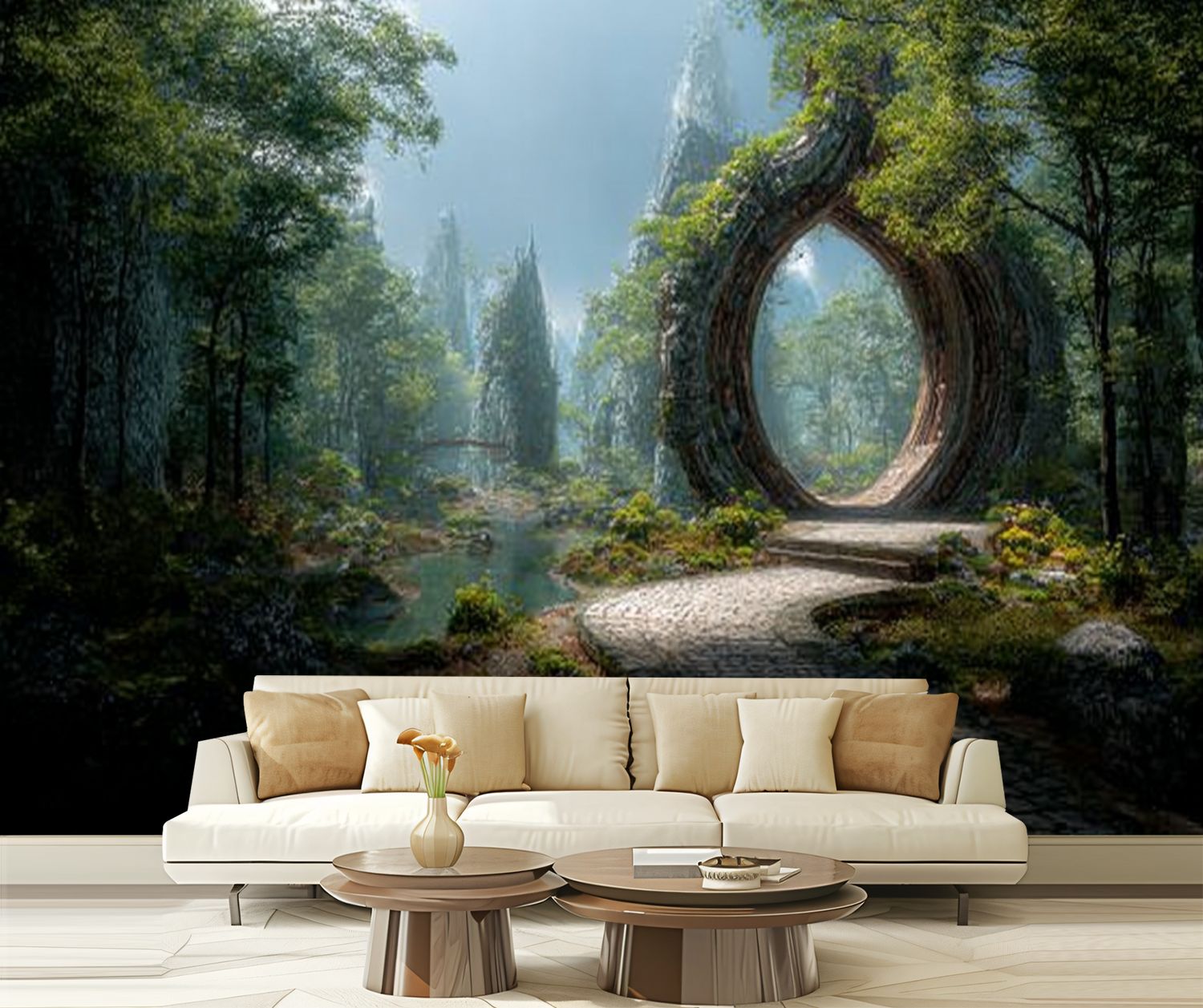 Peel and Stick Wallpaper Waterproof Fantasy magic elven forest to ...