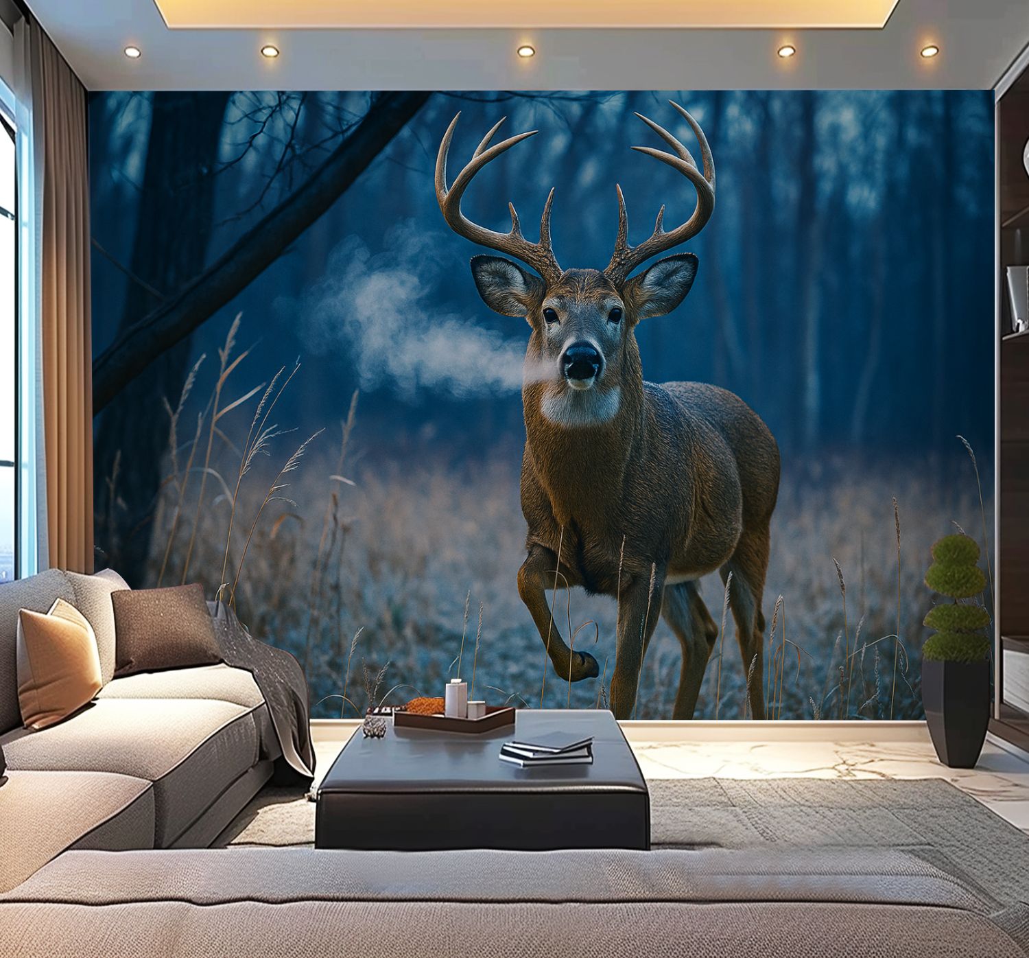 Peel and Stick Wallpaper Waterproof Large atypical whitetail deer buck ...