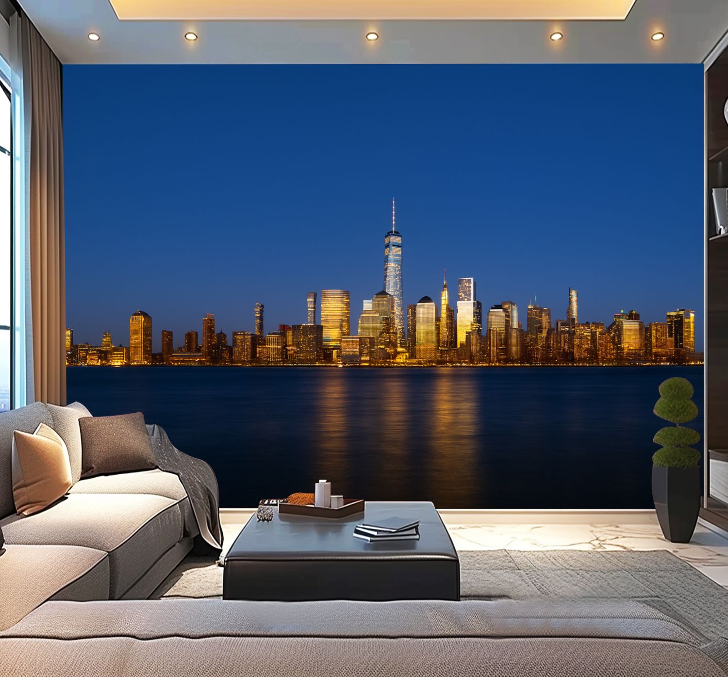 Peel and Stick Wallpaper Waterproof New York city downtown skyline ...
