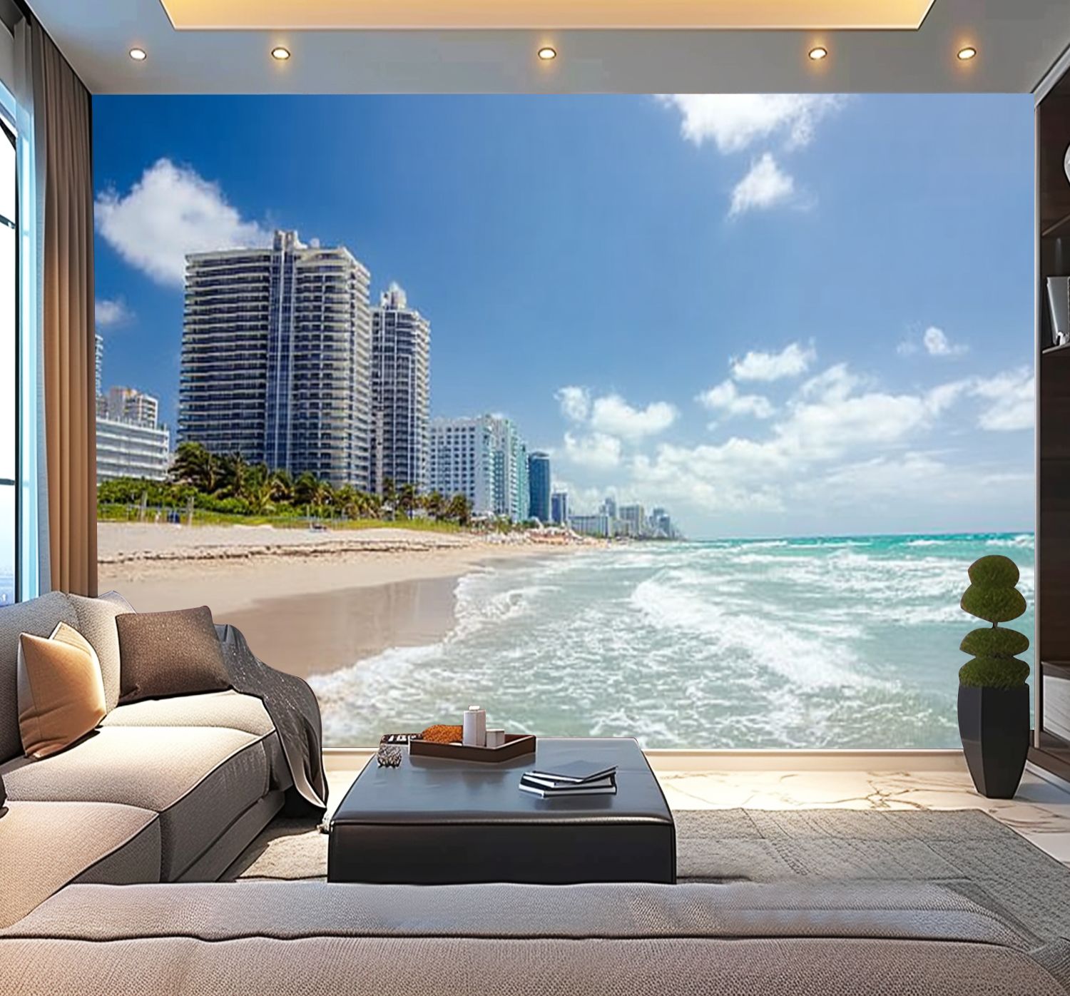Peel and Stick Wallpaper Waterproof Sunny Bal Harbour Beach ...