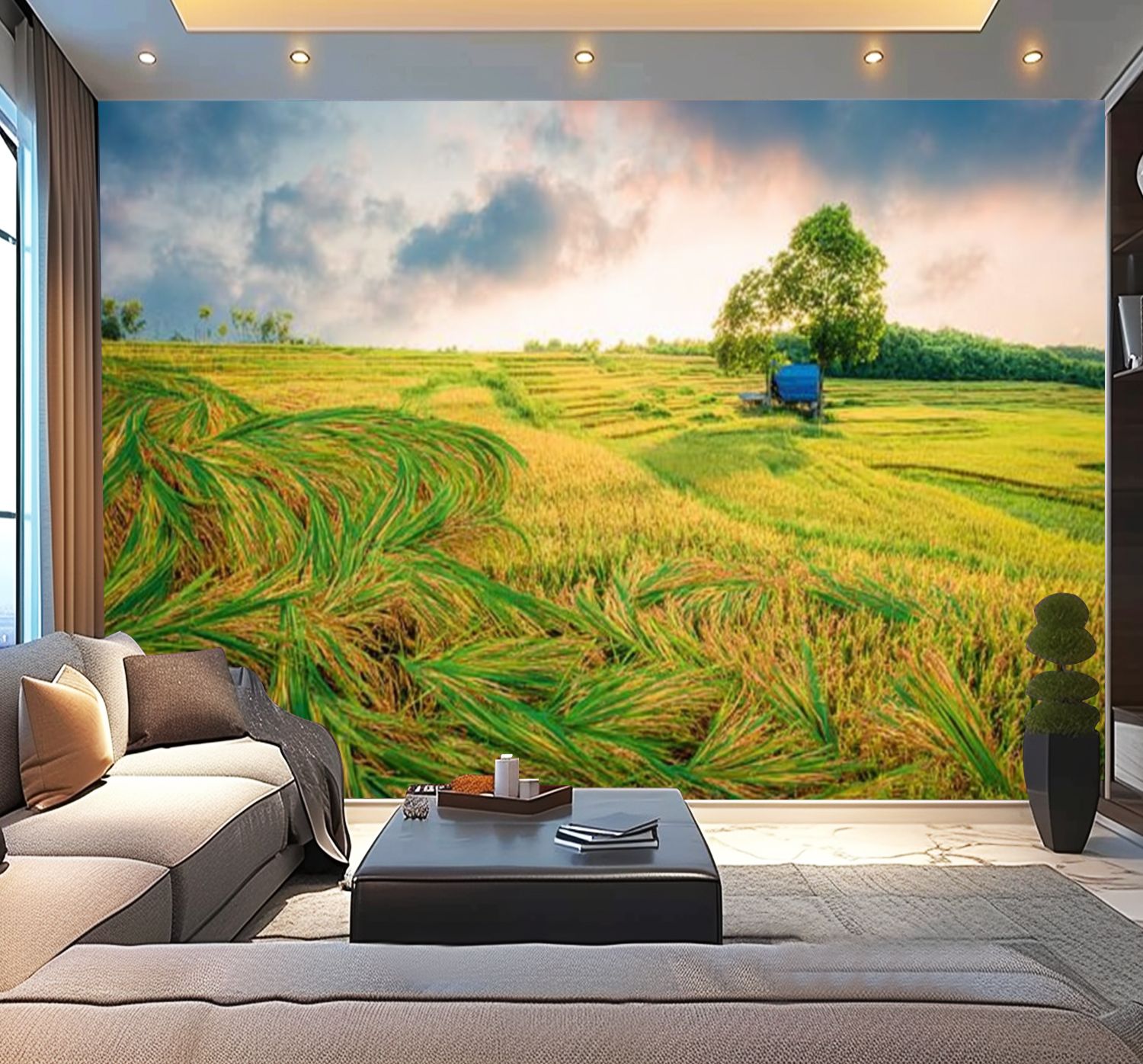 Peel and Stick Wallpaper Waterproof panoramic view nature landscape ...
