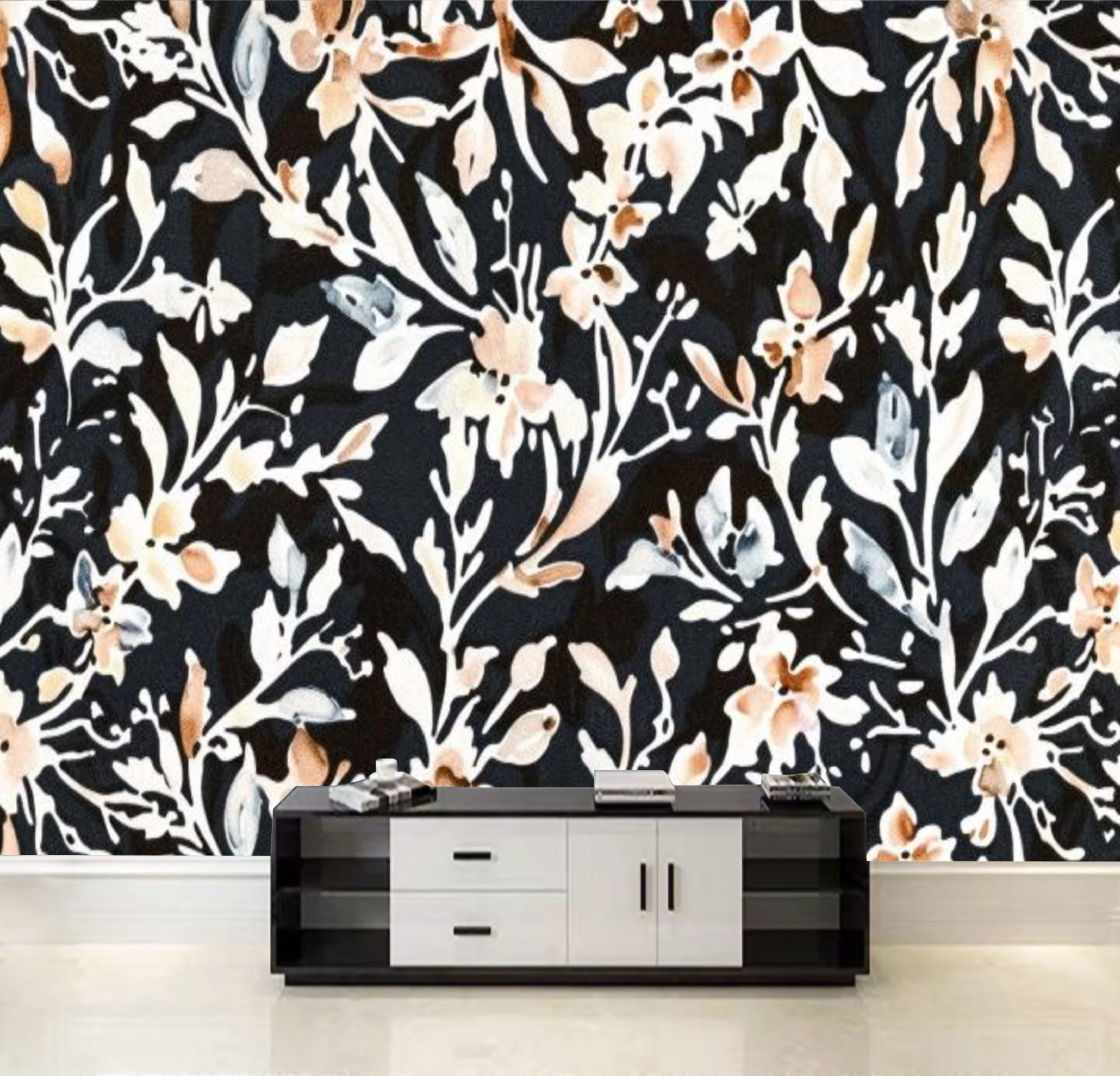 Peel and Stick Wallpaper abstract solid batik flowers color all textile ...