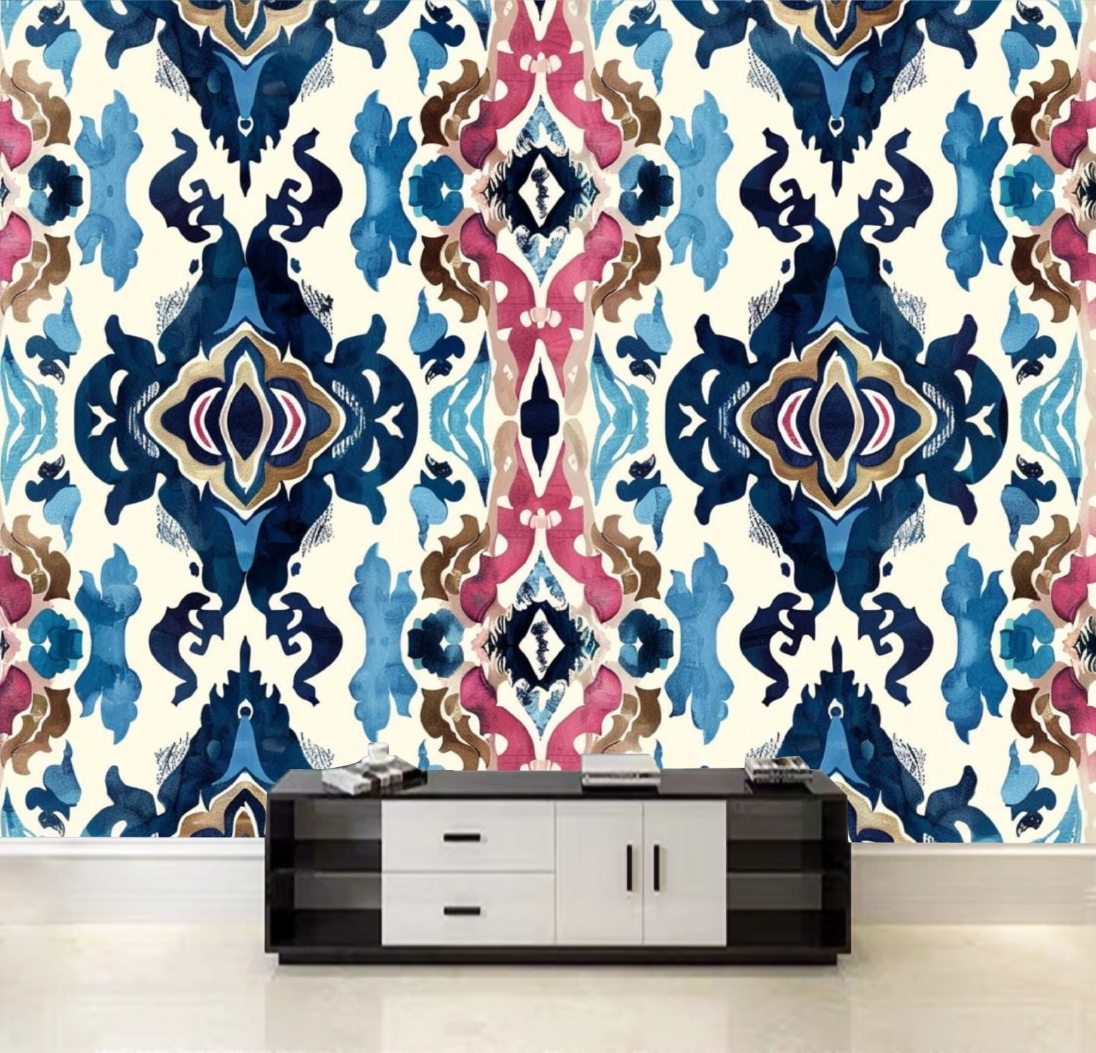 Peel and Stick Wallpaper border geometric ethnic oriental pattern ...