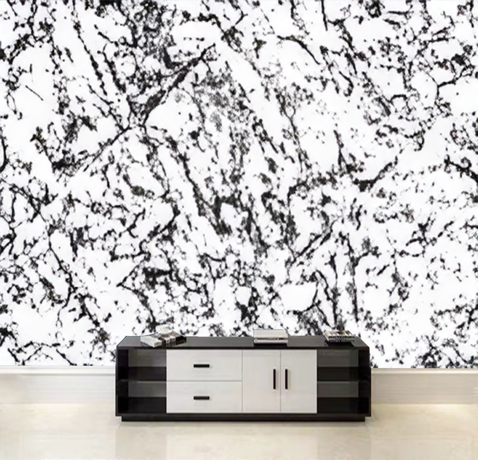 Peel and Stick Wallpaper cracks rock texture black white Canvas Texture ...