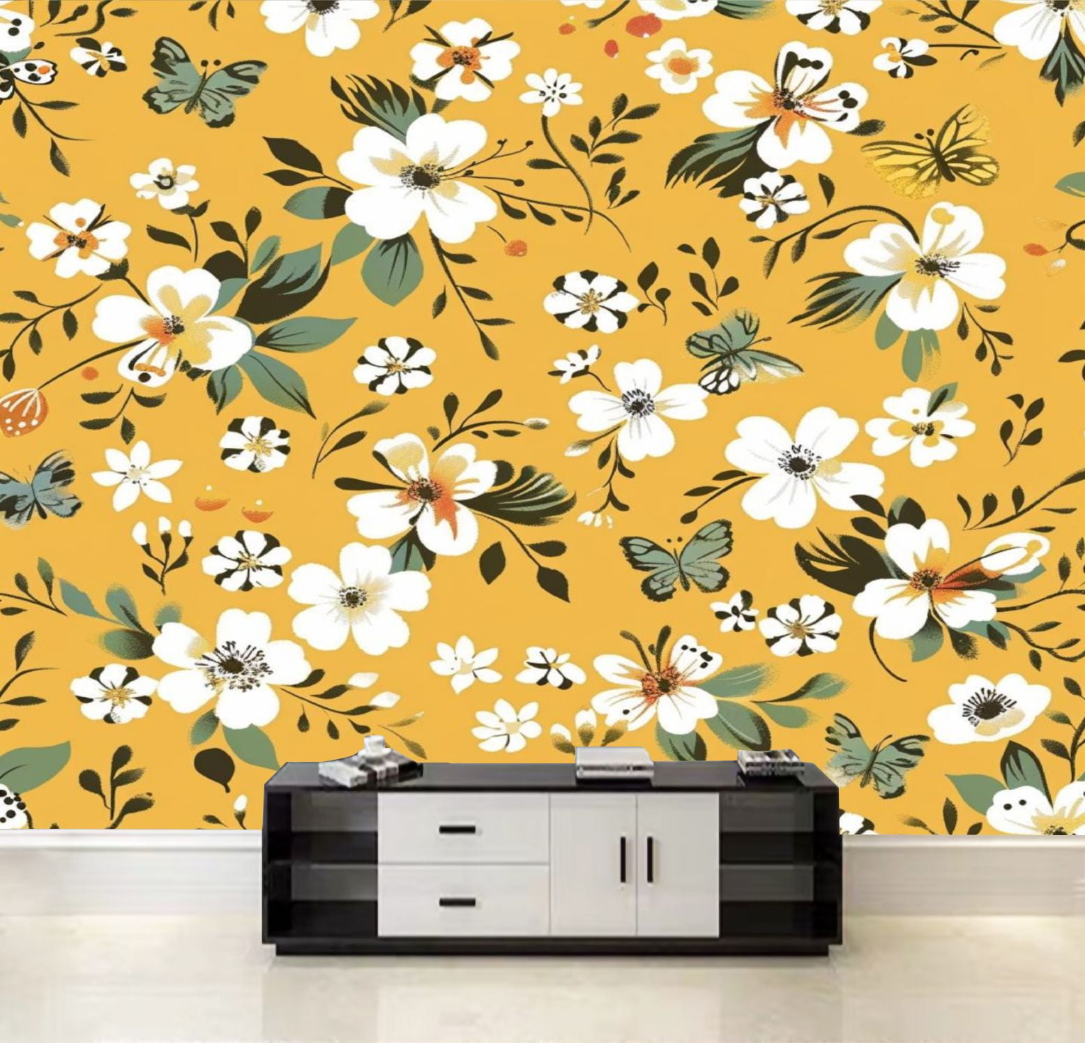 Peel and Stick Wallpaper flower seamless pattern muster Canvas Texture ...