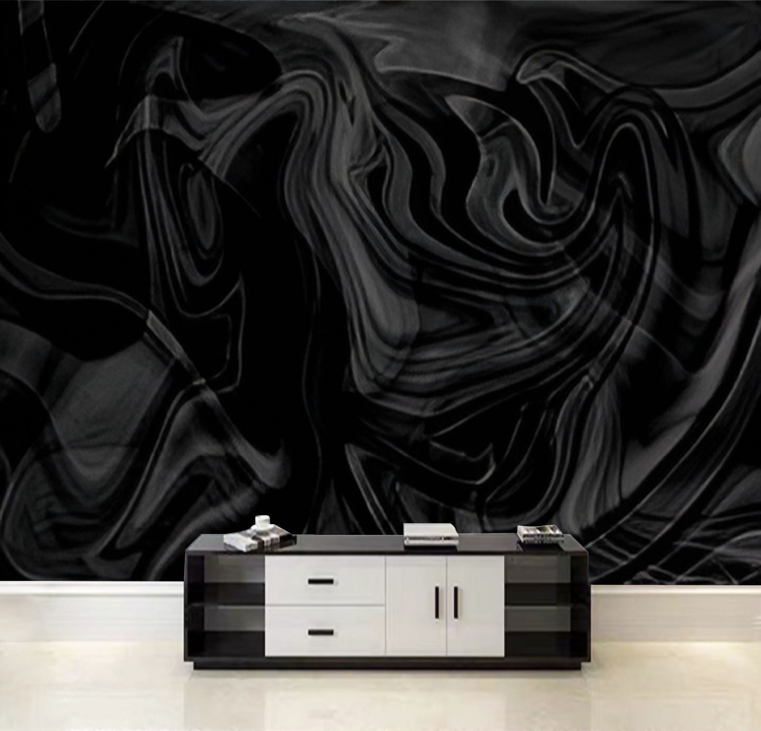 Peel and Stick Wallpaper immersive world dark marble textures colorful ...