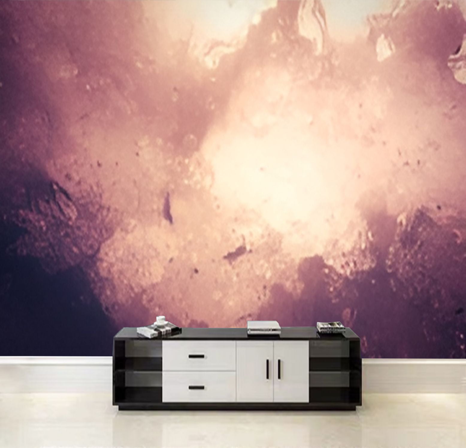 Peel and Stick Wallpaper liquid splash texture grunge beige tone purple ...