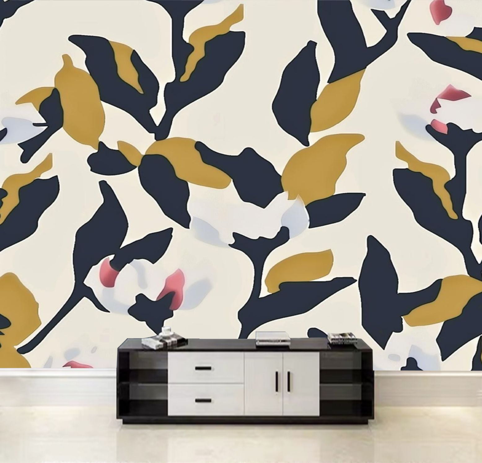 Peel and Stick Wallpaper modern flower color blocking seamless repeat ...