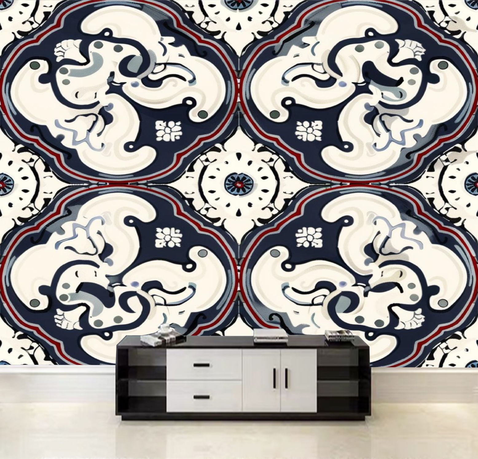 Peel and Stick Wallpaper seamless pattern Abstract hand drawn texture ...