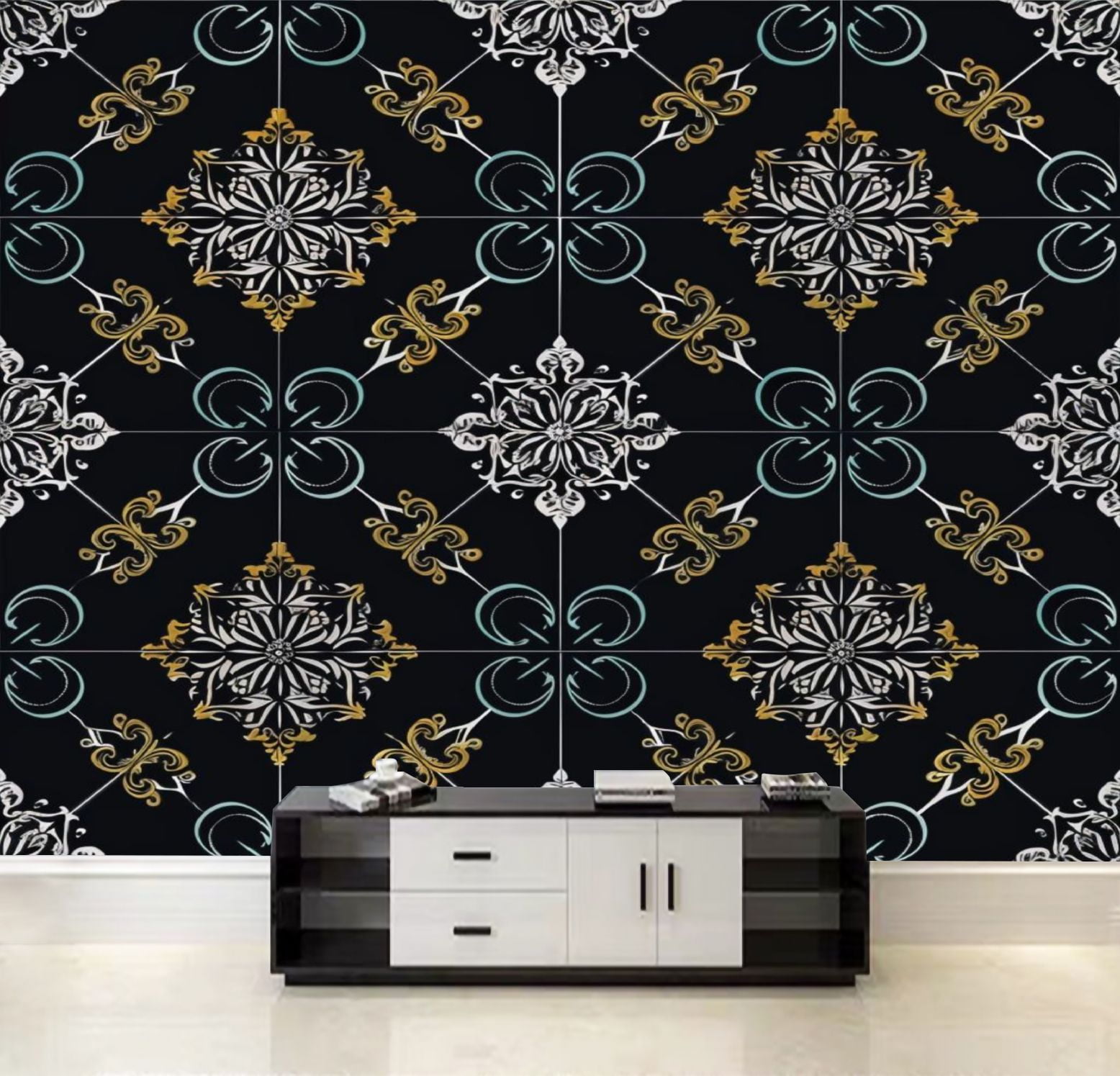 Peel and Stick Wallpaper seamless pattern art ornament for Victorian ...