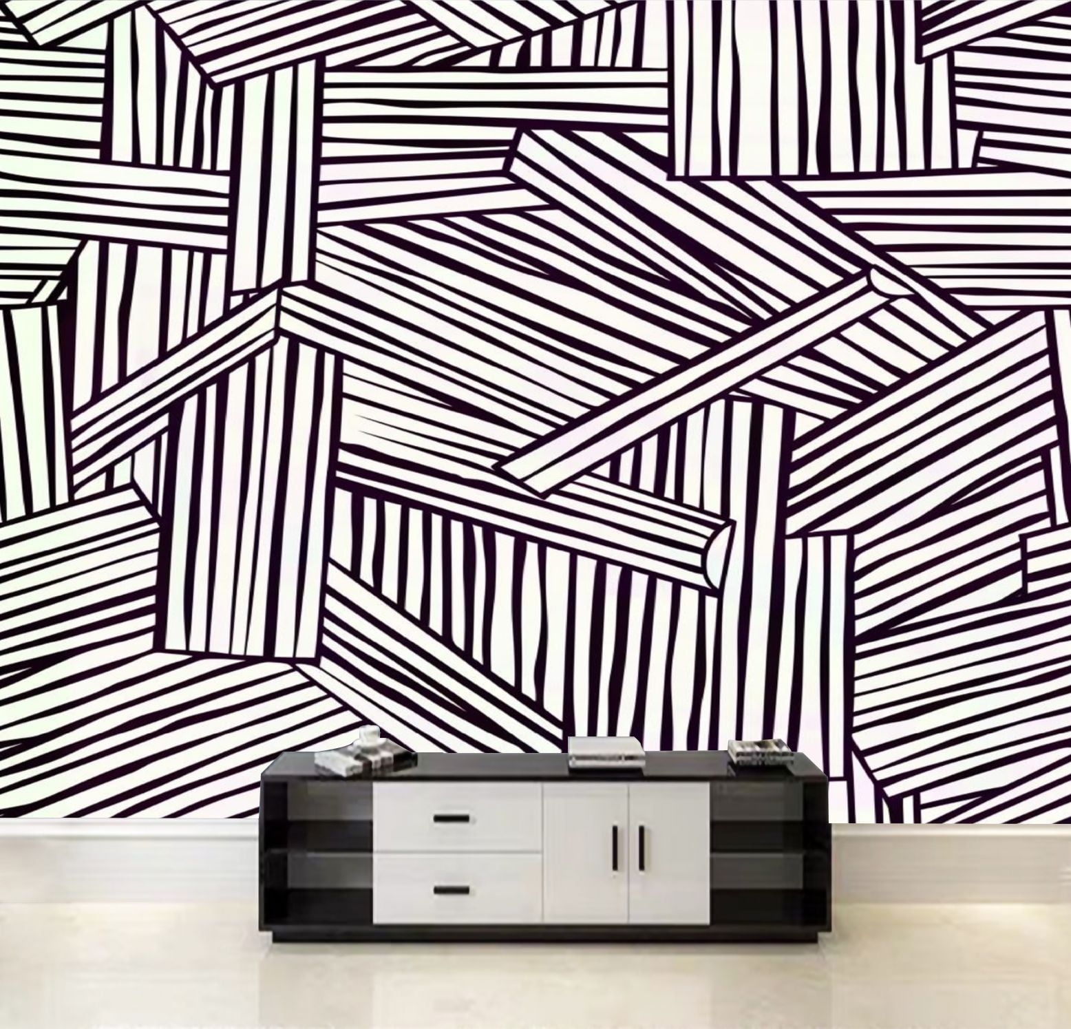 Peel and Stick Wallpaper seamless pattern interweaving lines ...