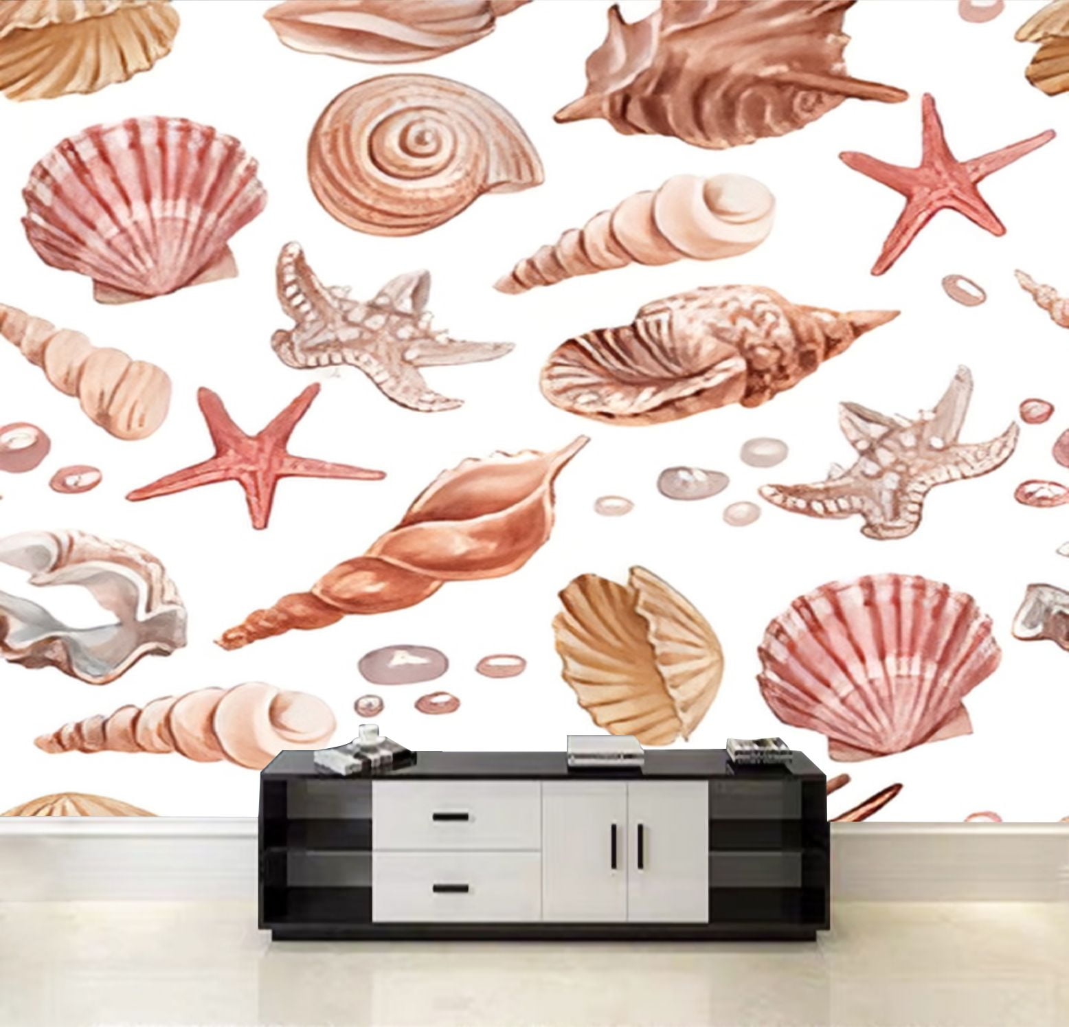 Peel and Stick Wallpaper seashells shells marine nature underwater ...