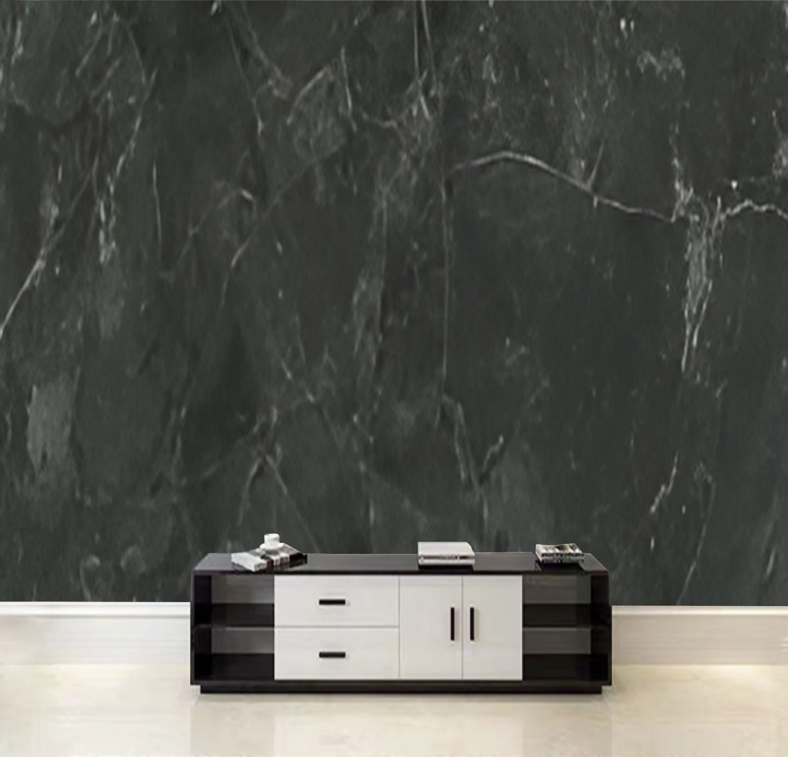 Peel and Stick Wallpaper stone marble gray veins smoked Canvas Texture ...