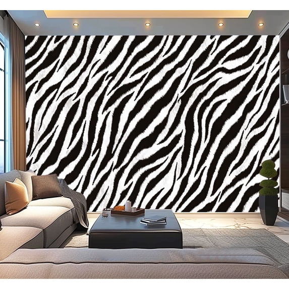 Peel and Stick Wallpaper zebra skin texture seamless zebra Stripes ...