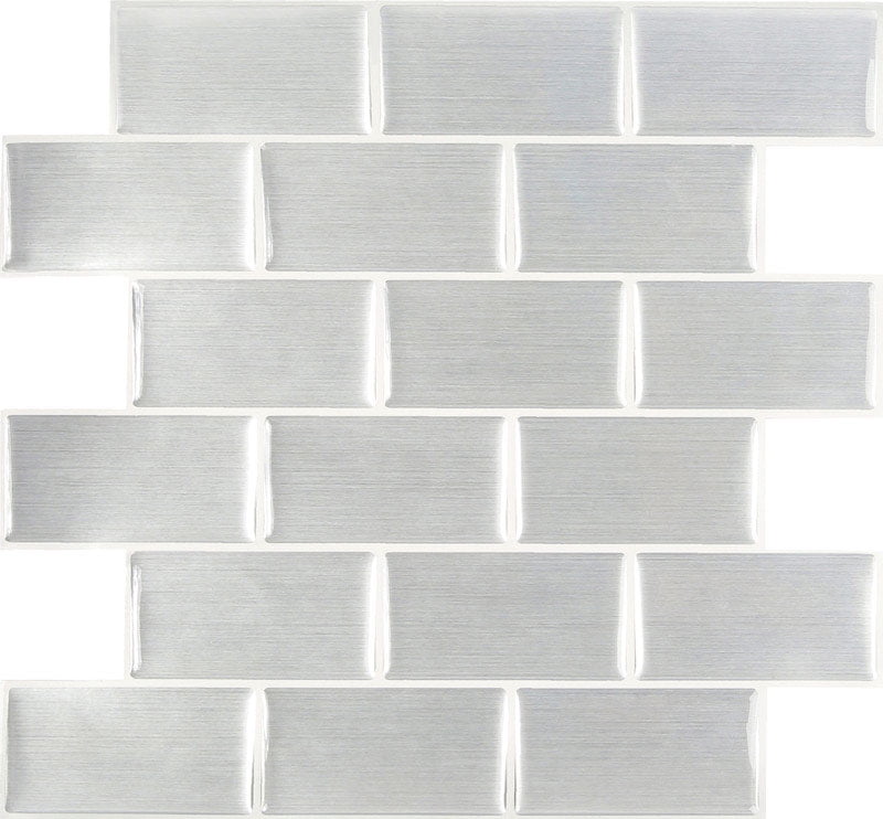 Peel and Impress 10 in. W X 11.25 in. L Gray Multiple Finish (Mosaic ...