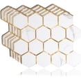 Peel and Kitchen Backsplash Tiles and White Hexagon PVC Wall Tile Faux ...