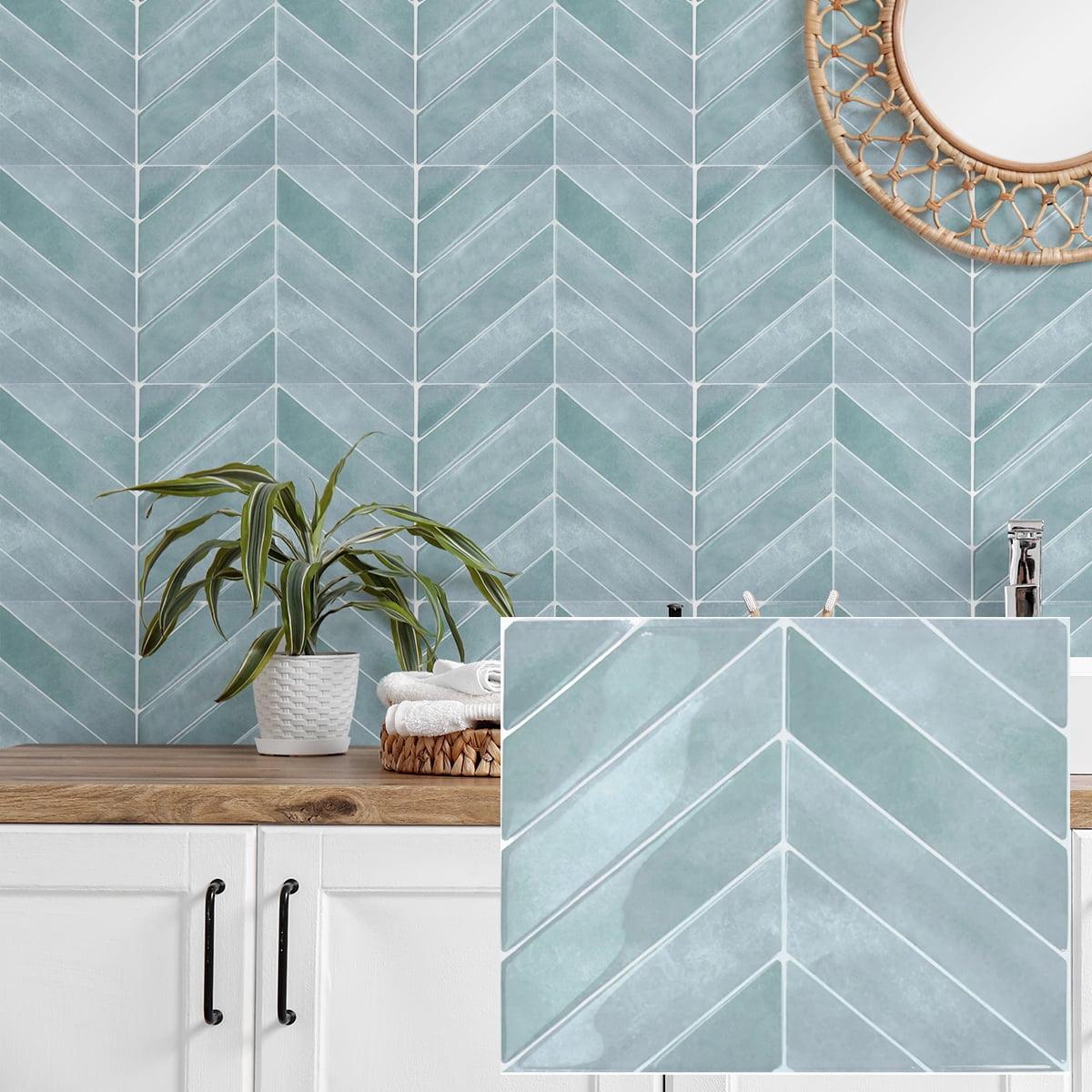 Peel and Stick Backsplash - 20 Sheets of 11.4" x 9" - 3D Adhesive Peel ...