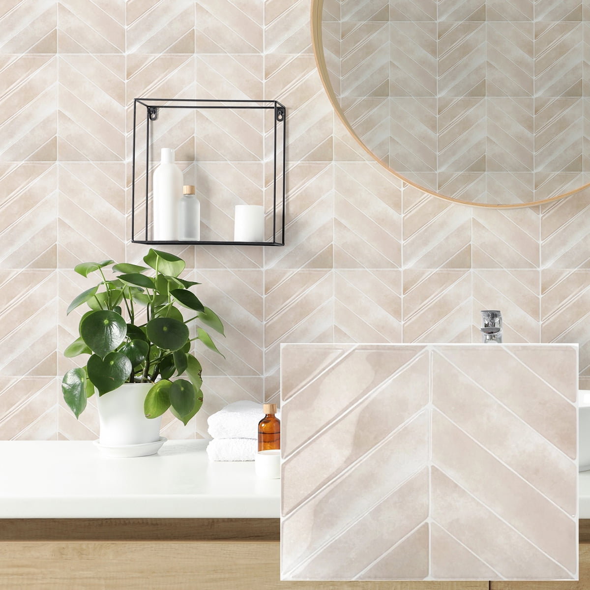 Peel and Stick Backsplash - 20 Sheets of 11.4" x 9" - 3D Adhesive Peel ...