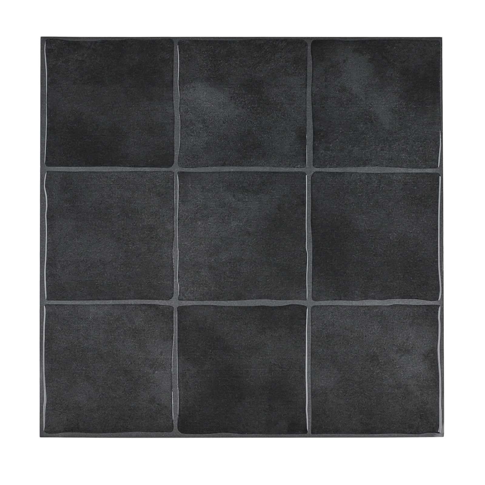 HOMEART Peel and Stick Backsplash Square Tiles, 10 Sheets Black Faux ...