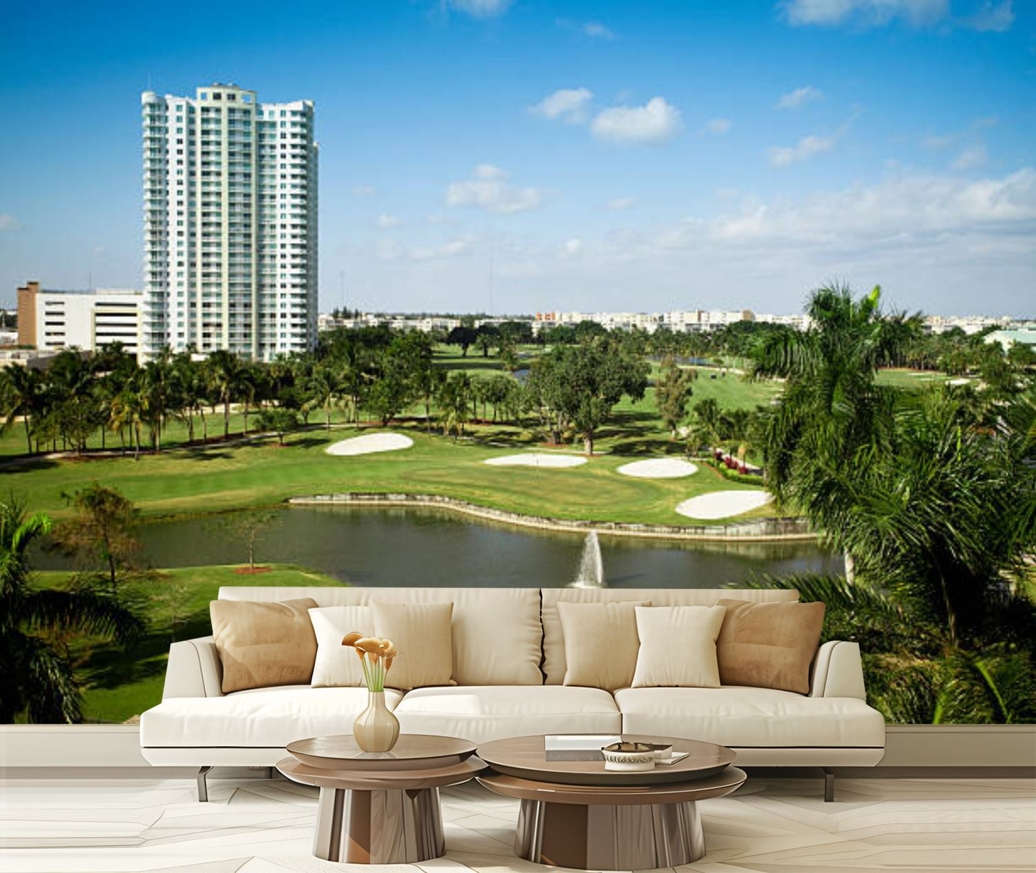 Peel and Stick Canvas Wallpaper Aerial view Florida course Modern Art ...