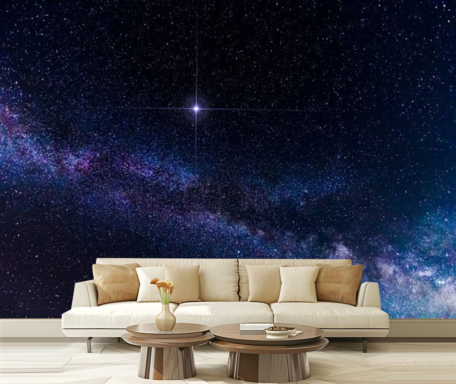 Peel and Stick Canvas Wallpaper Amazing spike glowing lucky star Milky ...