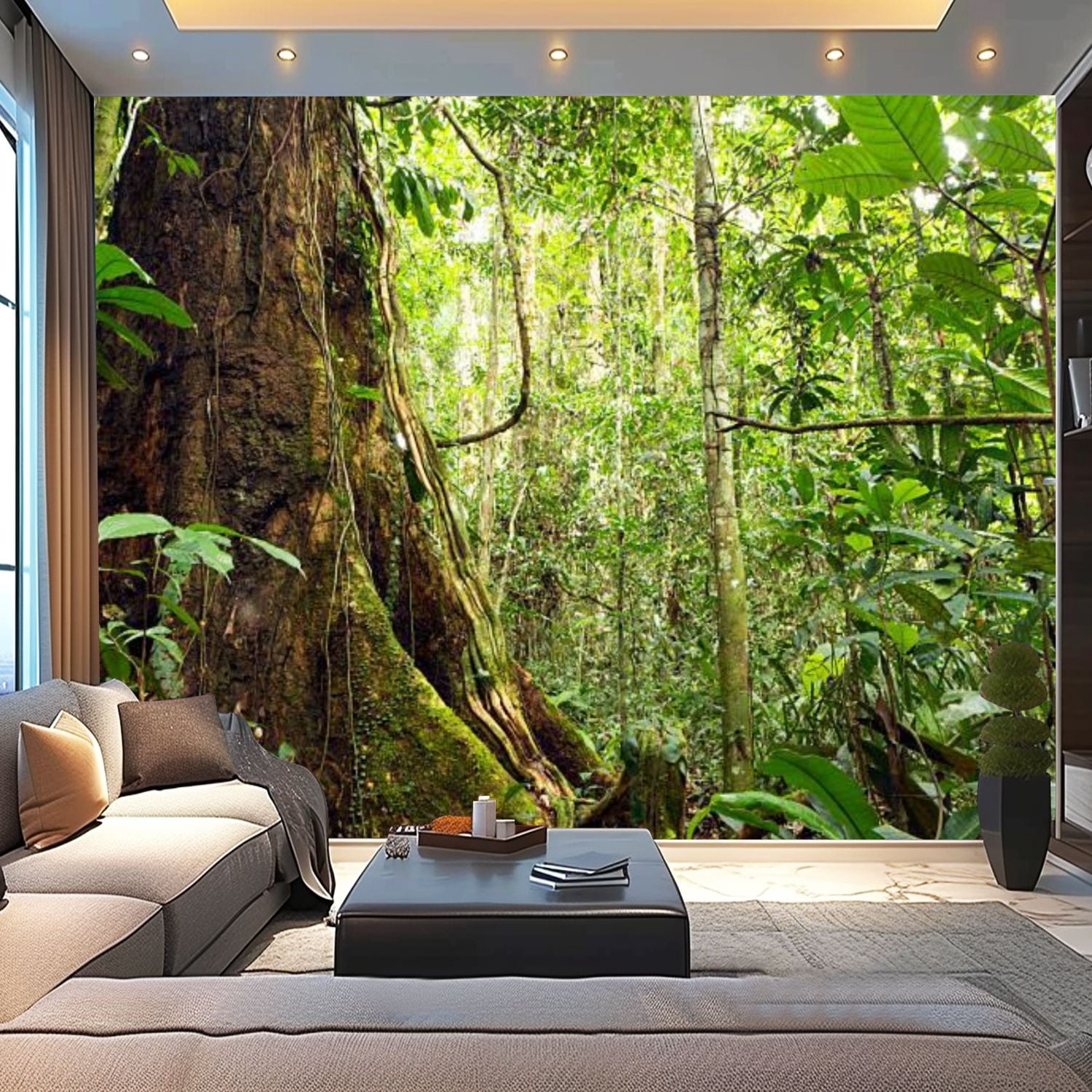 Peel and Stick Canvas Wallpaper Amazonian tree Modern Art Wall Mural ...