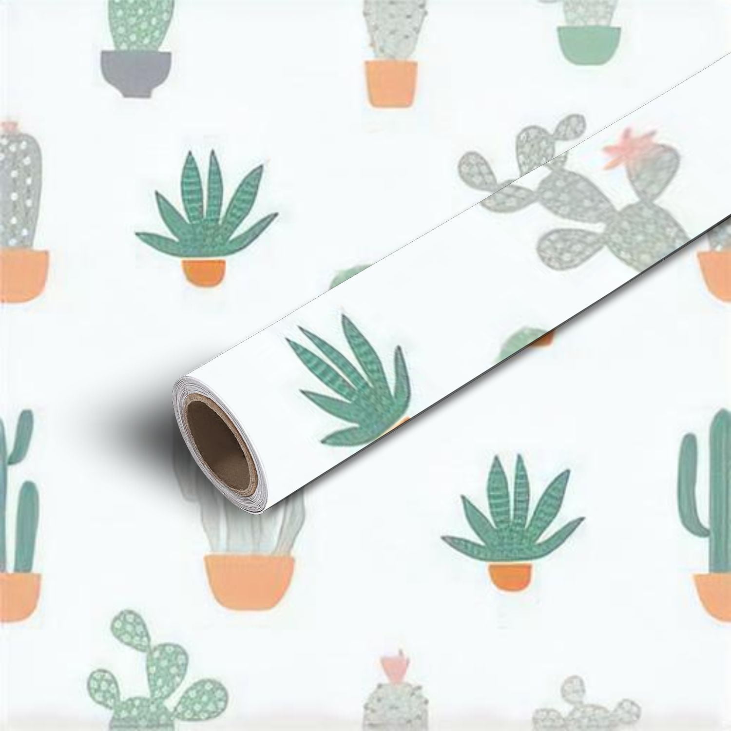Peel and Stick Canvas Wallpaper Art Wall Mural Hand drawn cactus print ...