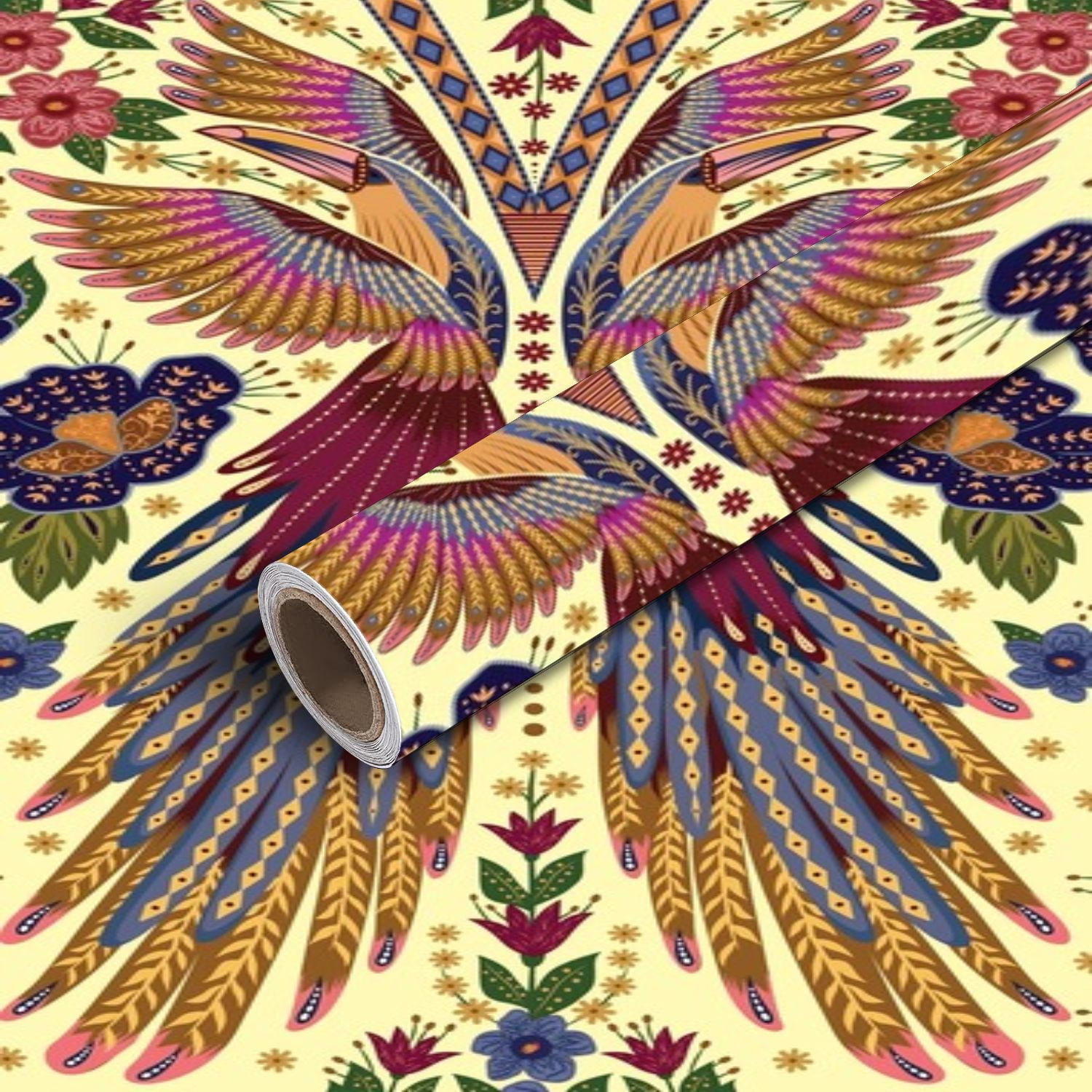 Peel and Stick Canvas Wallpaper Art Wall Mural Textile Pattern Spring ...