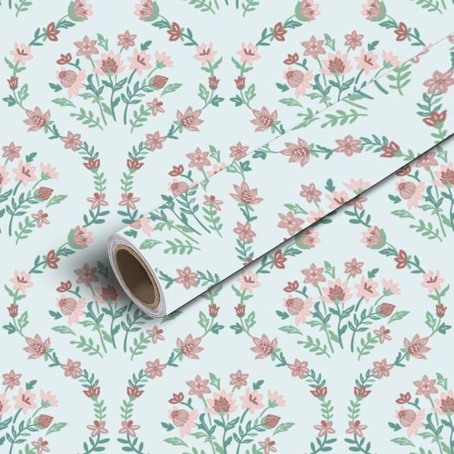 Peel and Stick Canvas Wallpaper Art Wall Mural flower damask tile ...